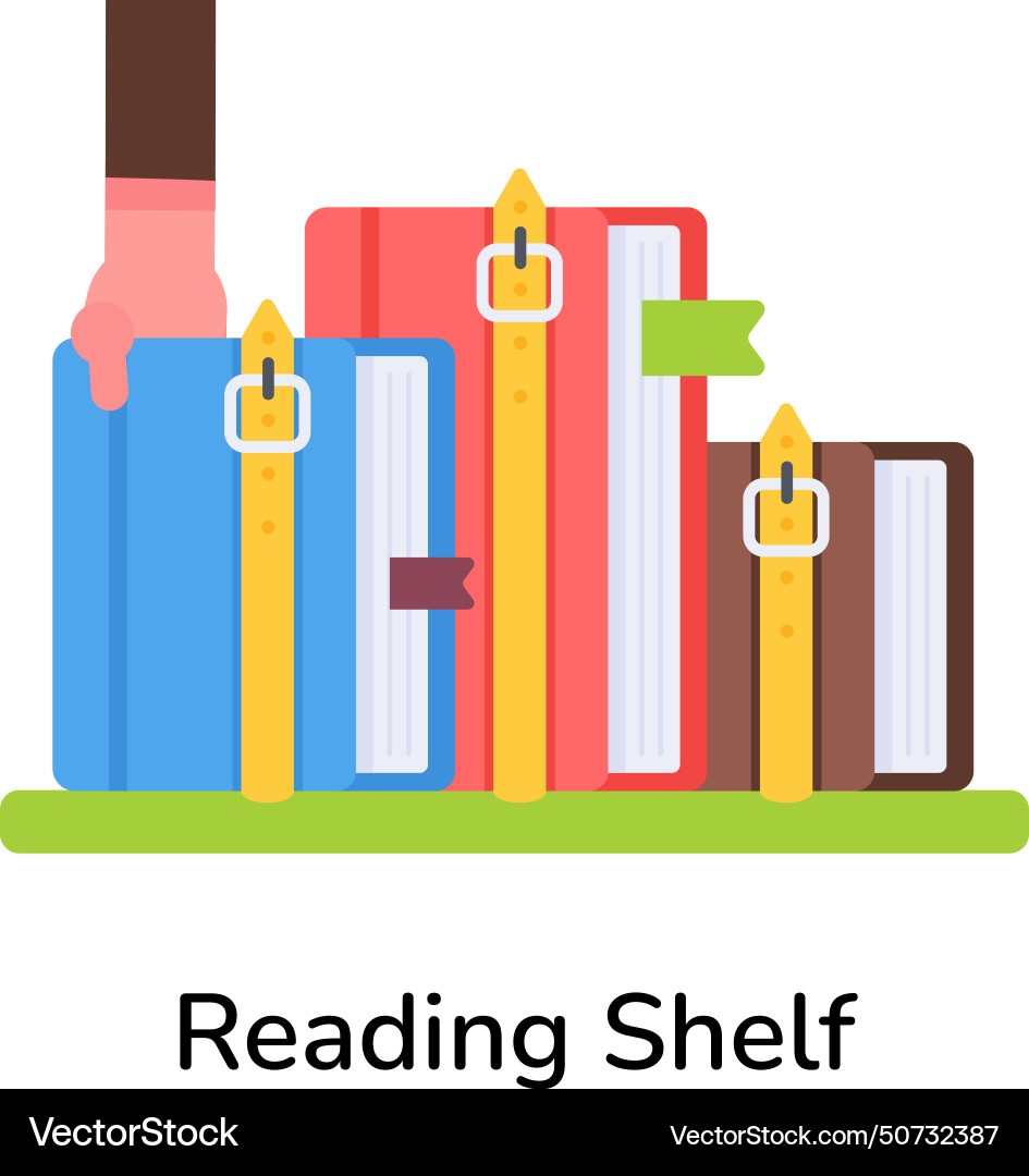 Reading shelf Royalty Free Vector Image - VectorStock