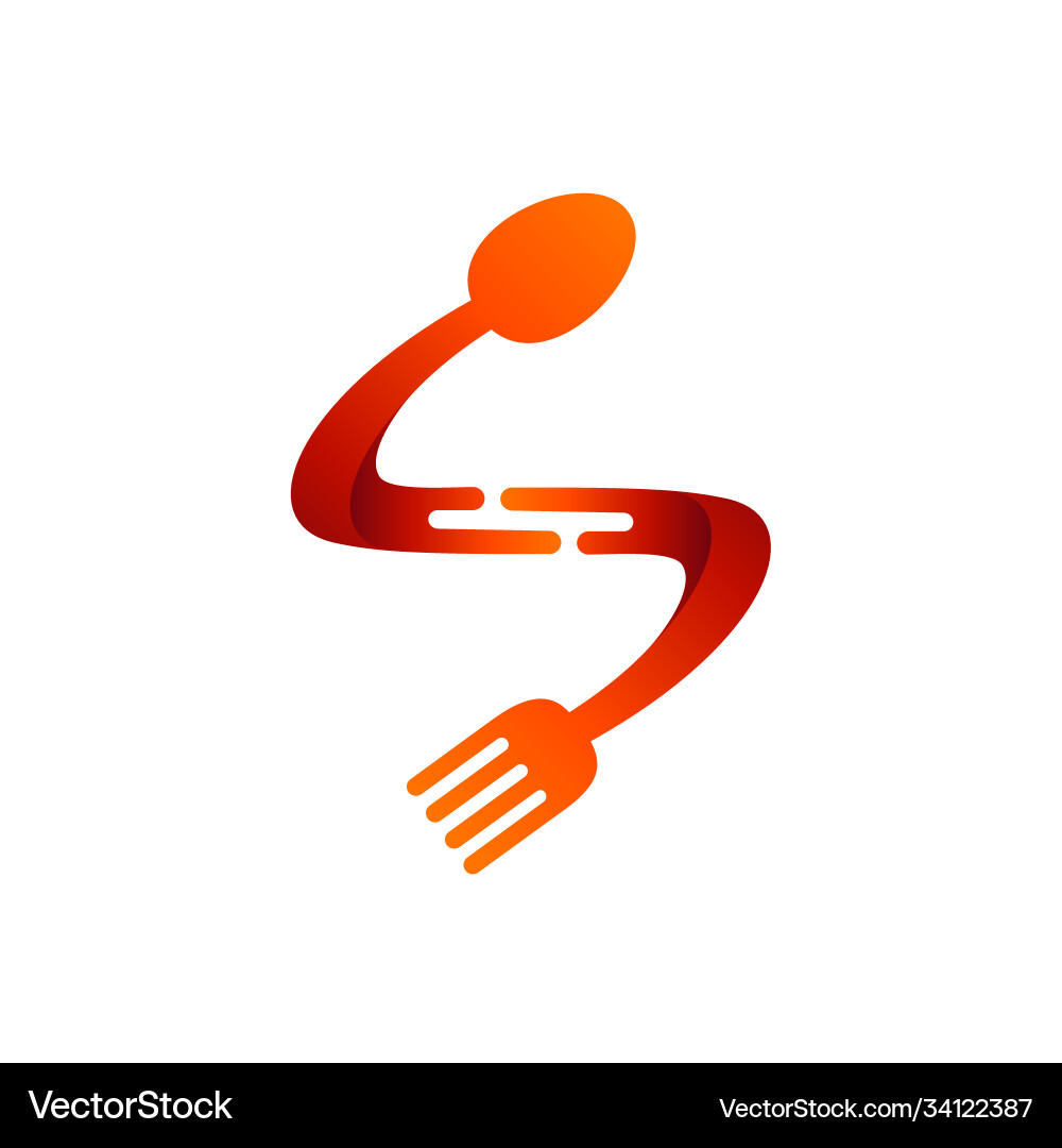 S food service logo design Royalty Free Vector Image