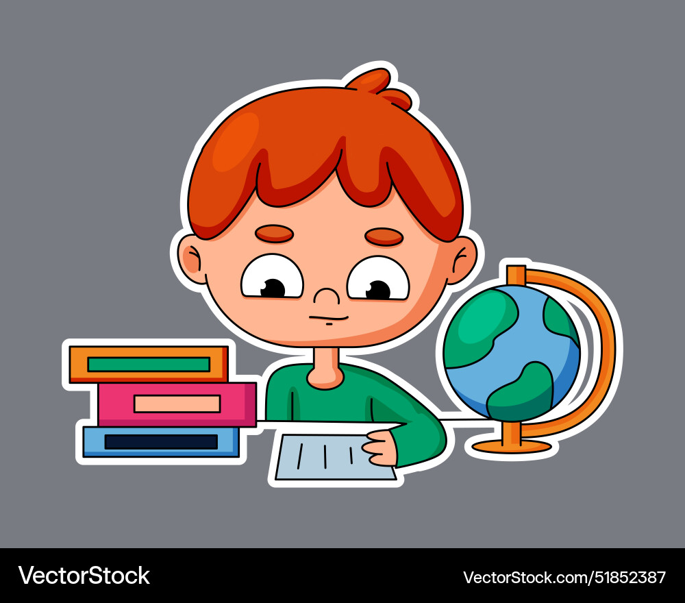 School education cartoon child studying student Vector Image