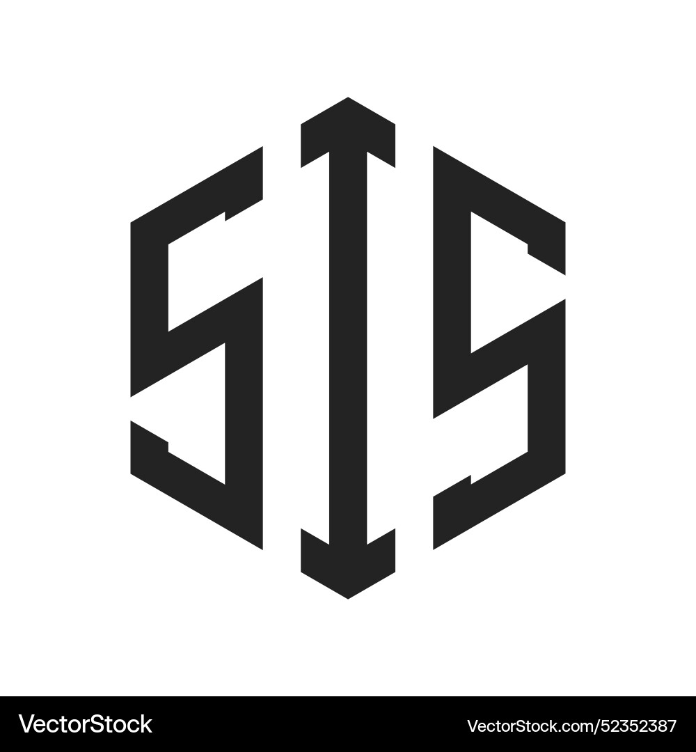 Sis logo design initial letter monogram Royalty Free Vector