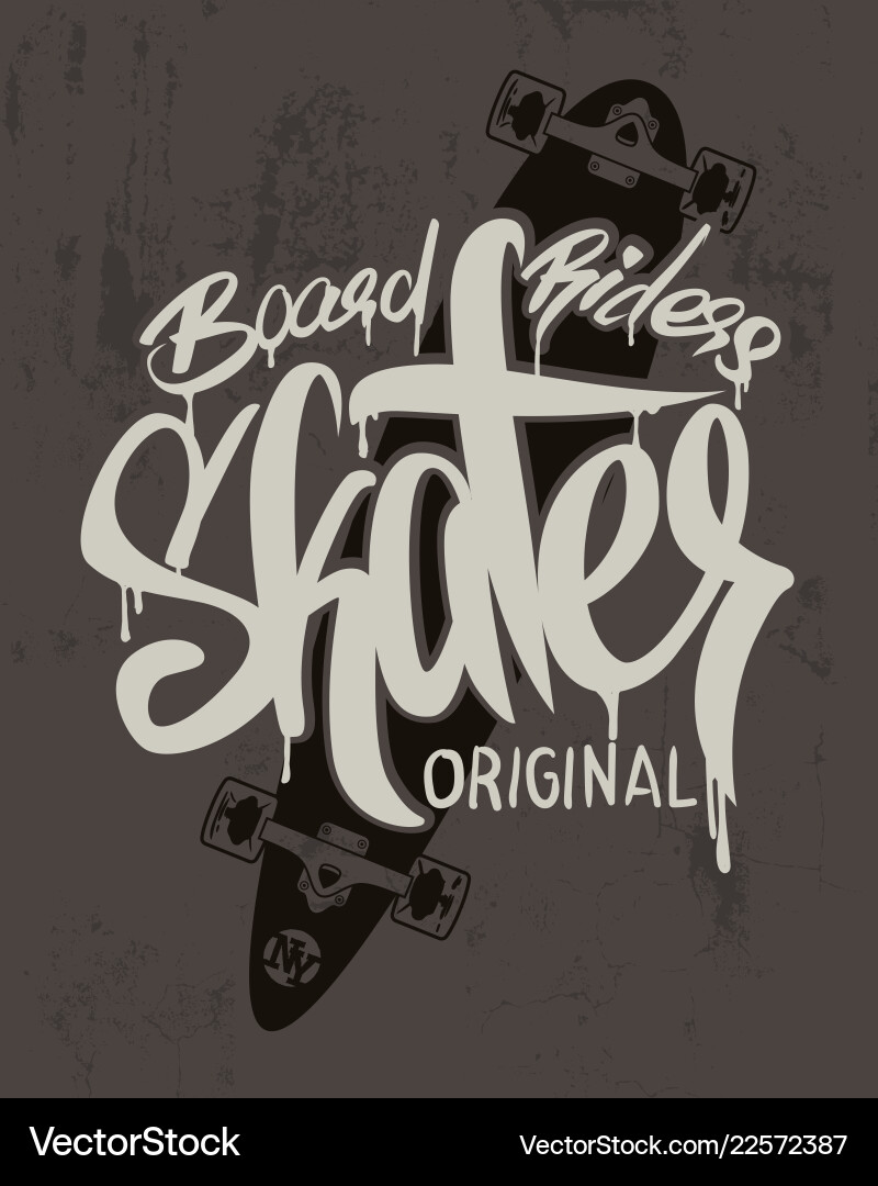 Skateboarding Lettering T-Shirt Royalty Free Vector Image