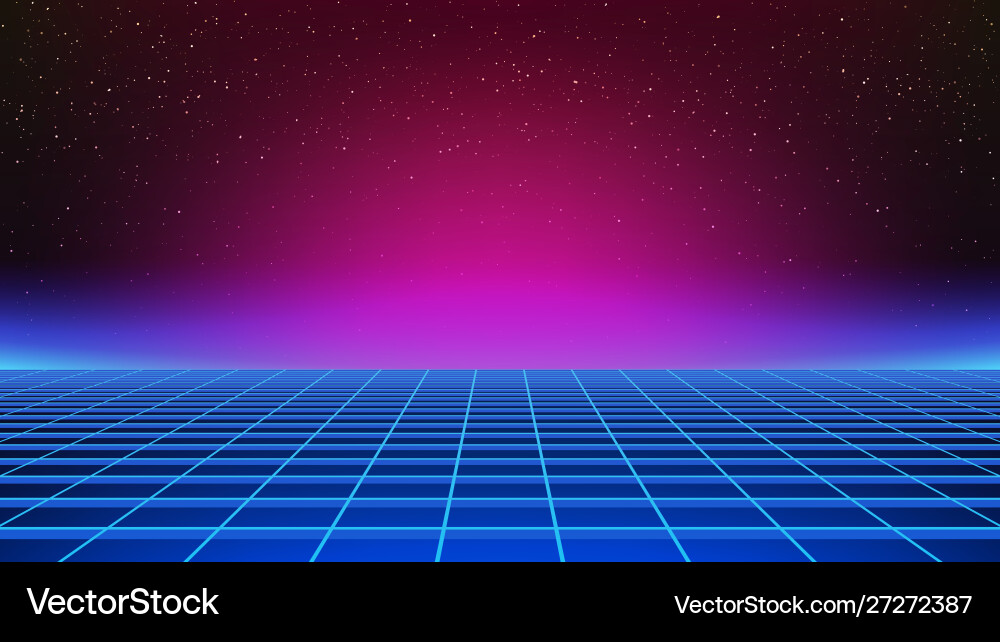 Synthwave background retro futuristic backdrop Vector Image