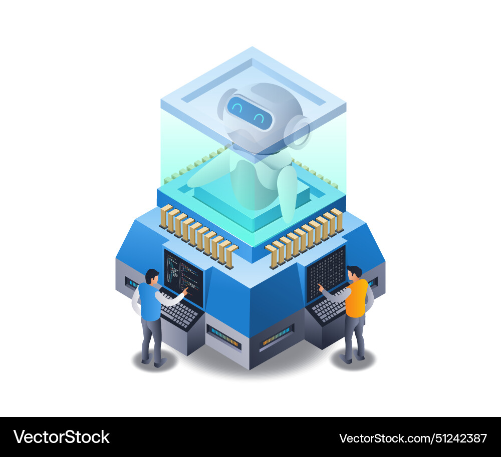 Team creates artificial intelligence robot Vector Image