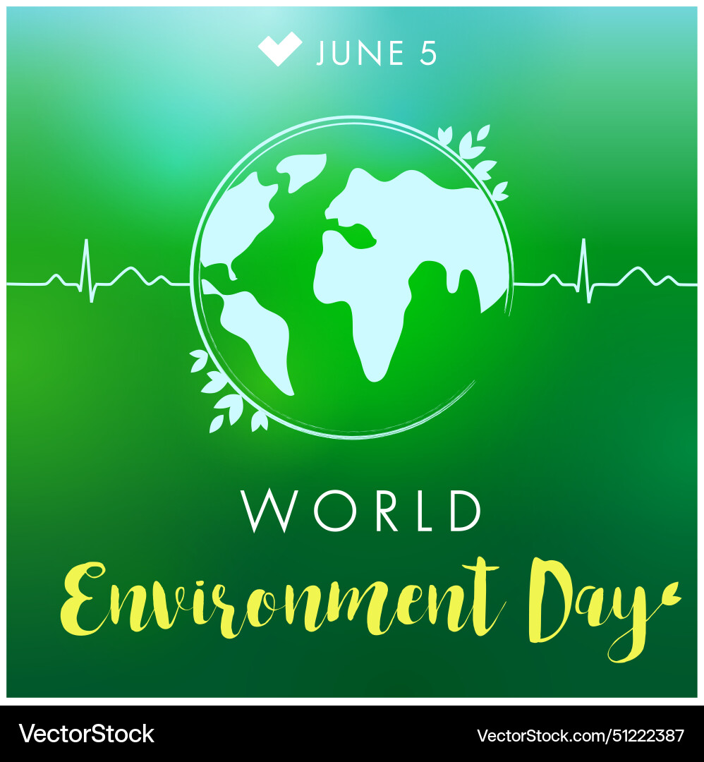 World environment day lettering globe banner Vector Image