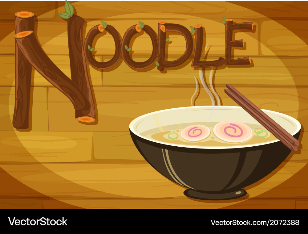A wooden frame with noodle Royalty Free Vector Image