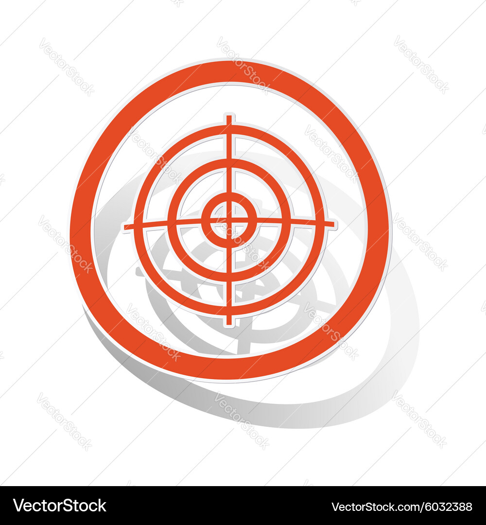 Aiming mark sign sticker orange Royalty Free Vector Image