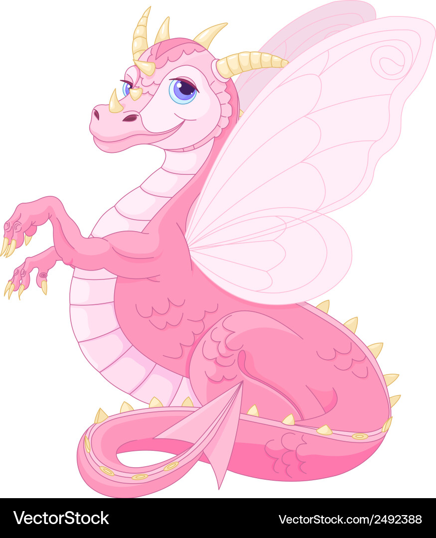 Beautiful magic dragon Royalty Free Vector Image