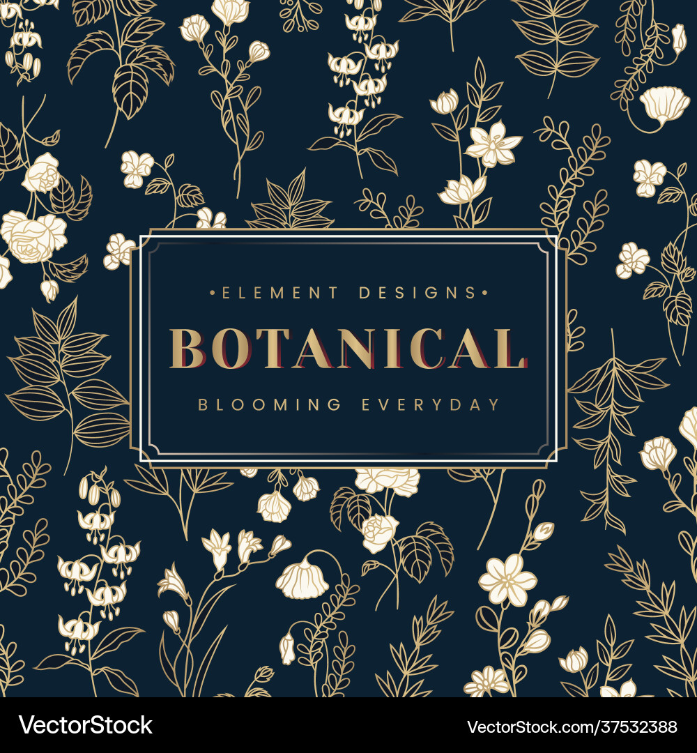 Botanical text banner Royalty Free Vector Image