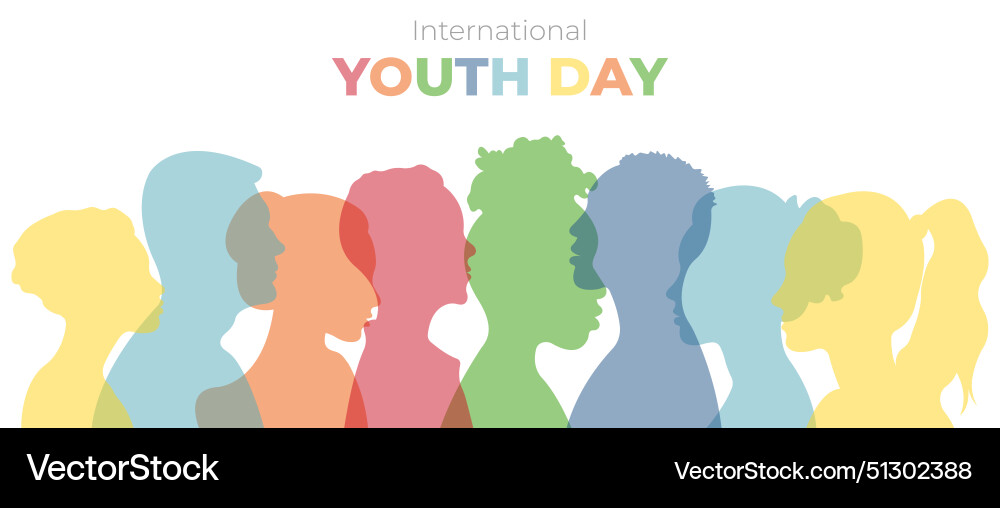 International youth day9 Royalty Free Vector Image