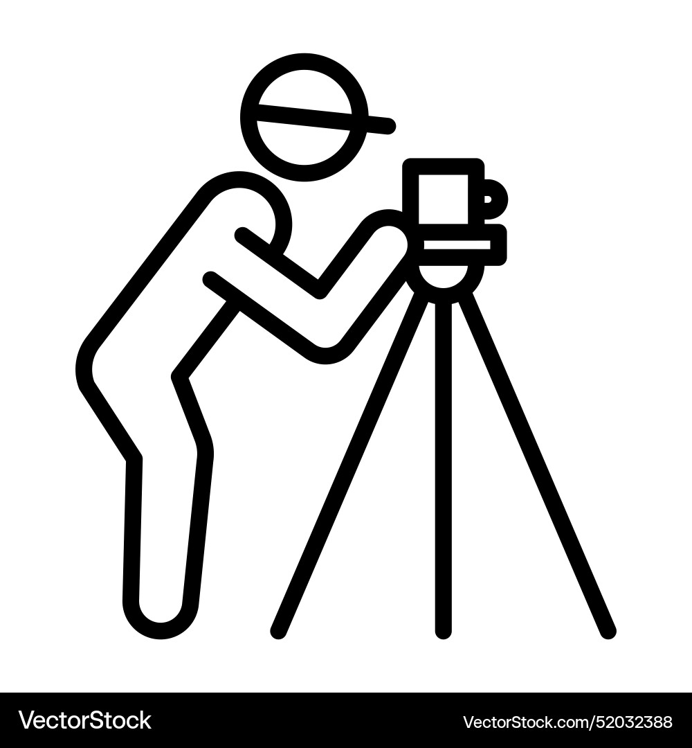 Land surveyor icon linear logo mark in black Vector Image