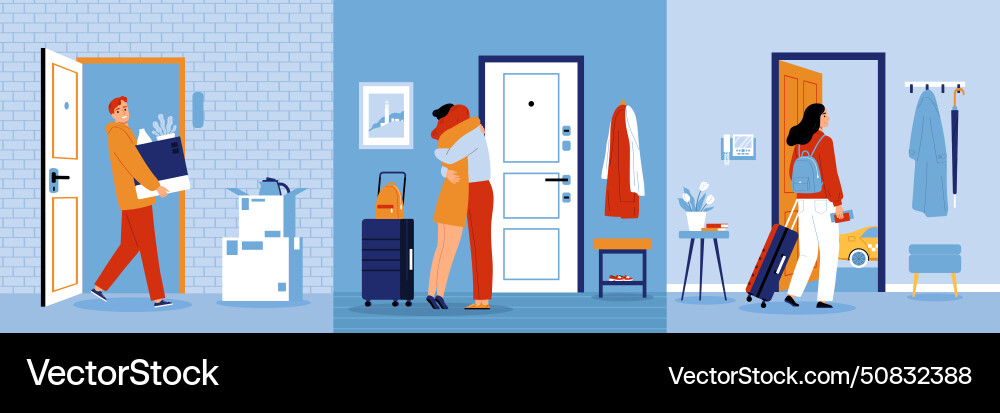 Leaving home design concept Royalty Free Vector Image