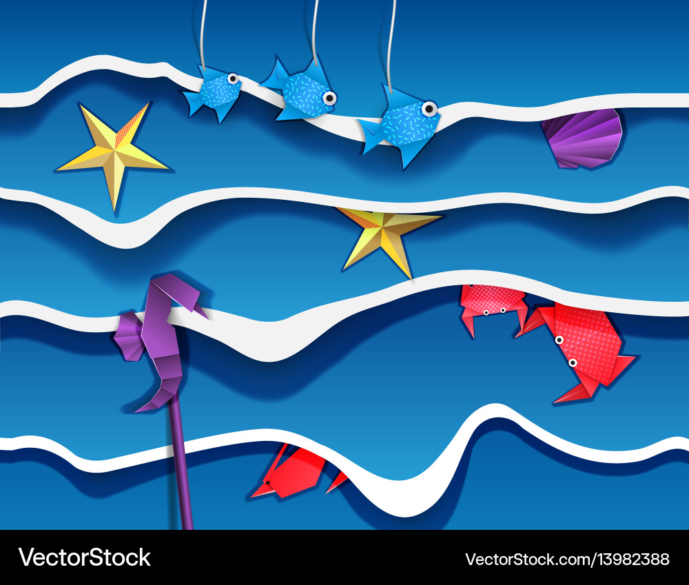 Papercut wave 05 Royalty Free Vector Image - VectorStock