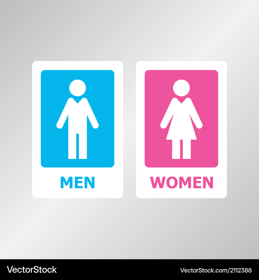 Restroom sign color Royalty Free Vector Image - VectorStock
