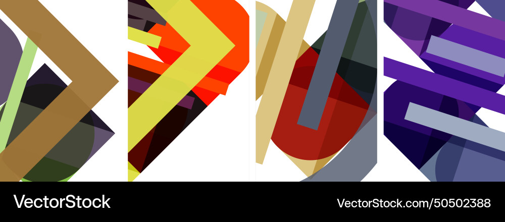 Square and round shape geometric poster set Vector Image