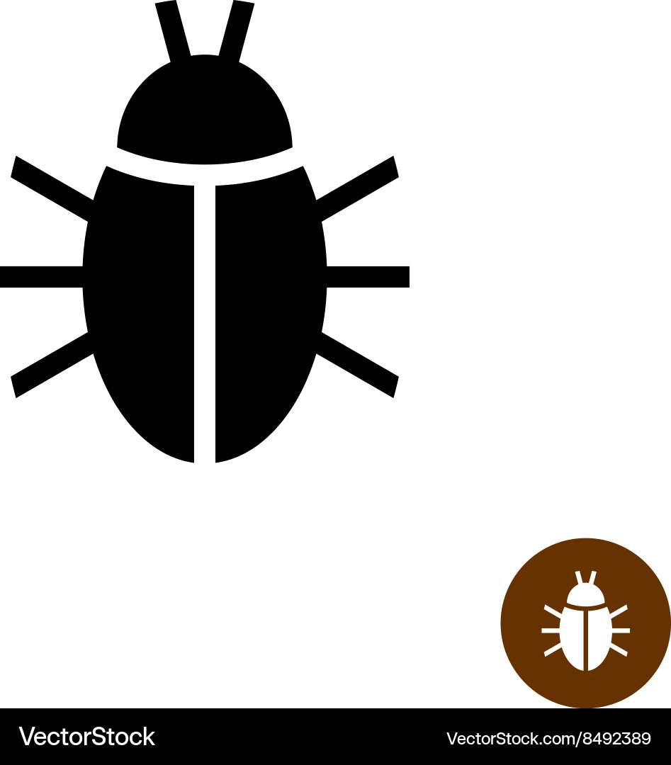 Bug schwarz Silhouette Symbol insekt einfache Symbol