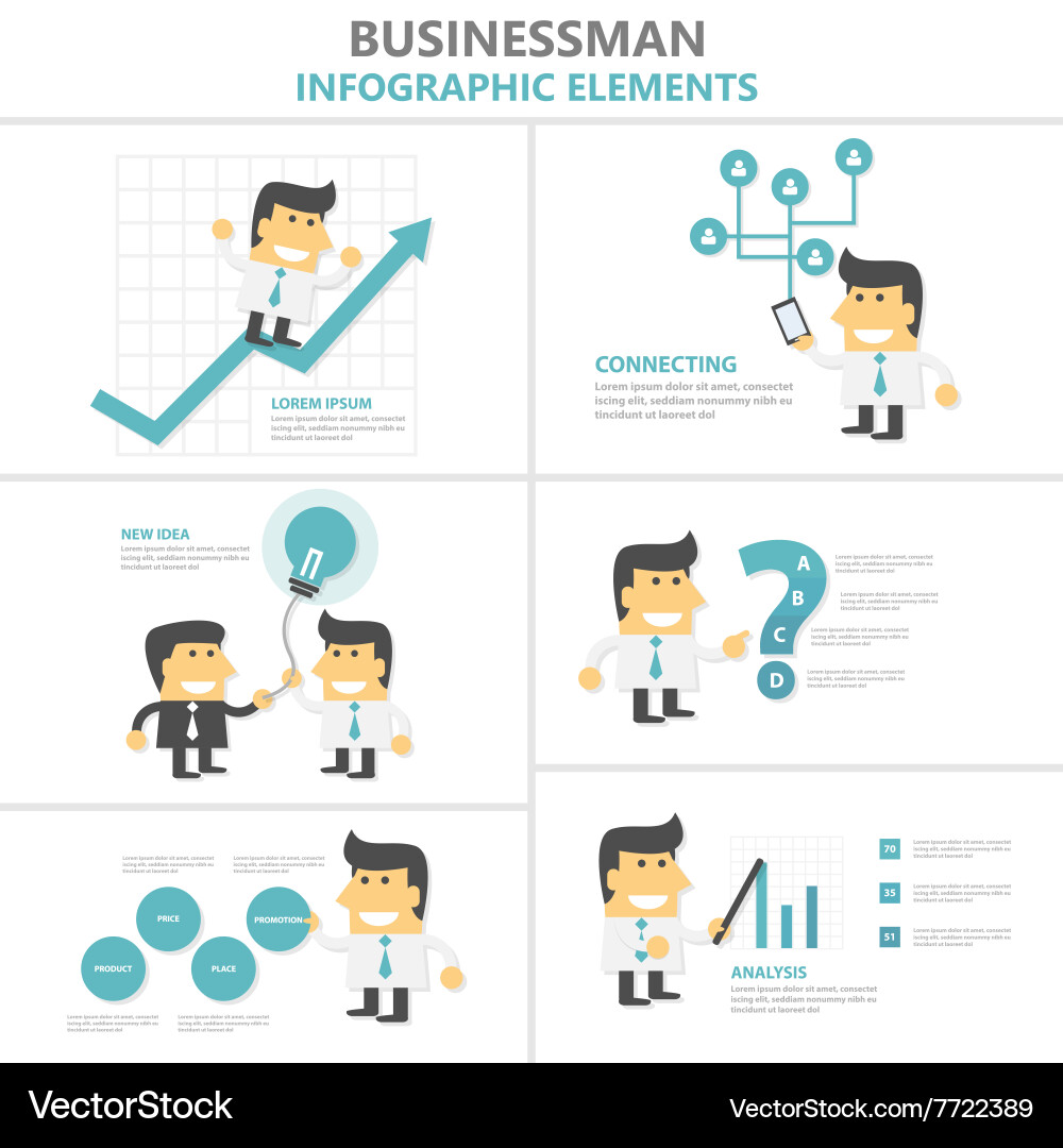 Businessman Aktivität infographic elements set Vektorbild