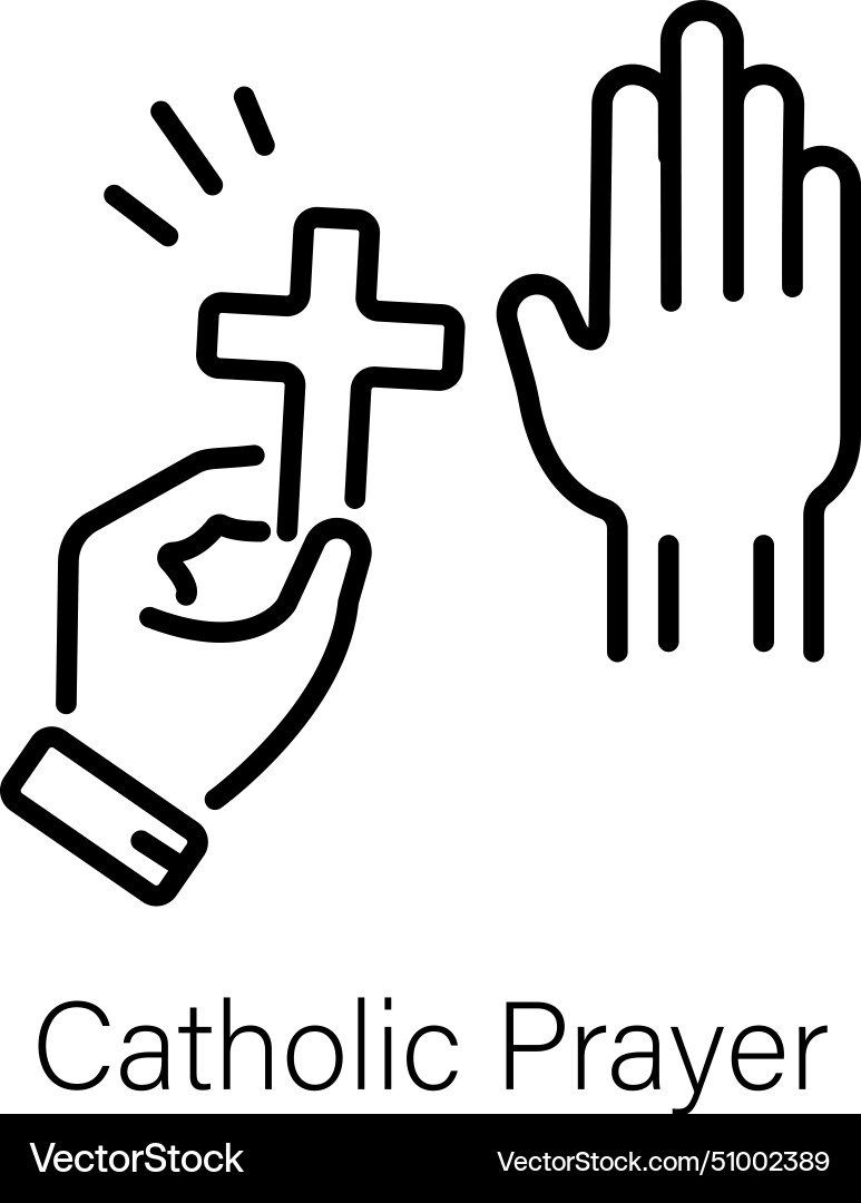 Catholic prayer Royalty Free Vector Image - VectorStock