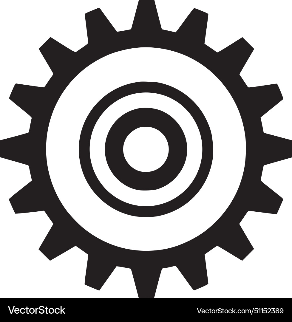 Gear - black and white isolated icon Royalty Free Vector