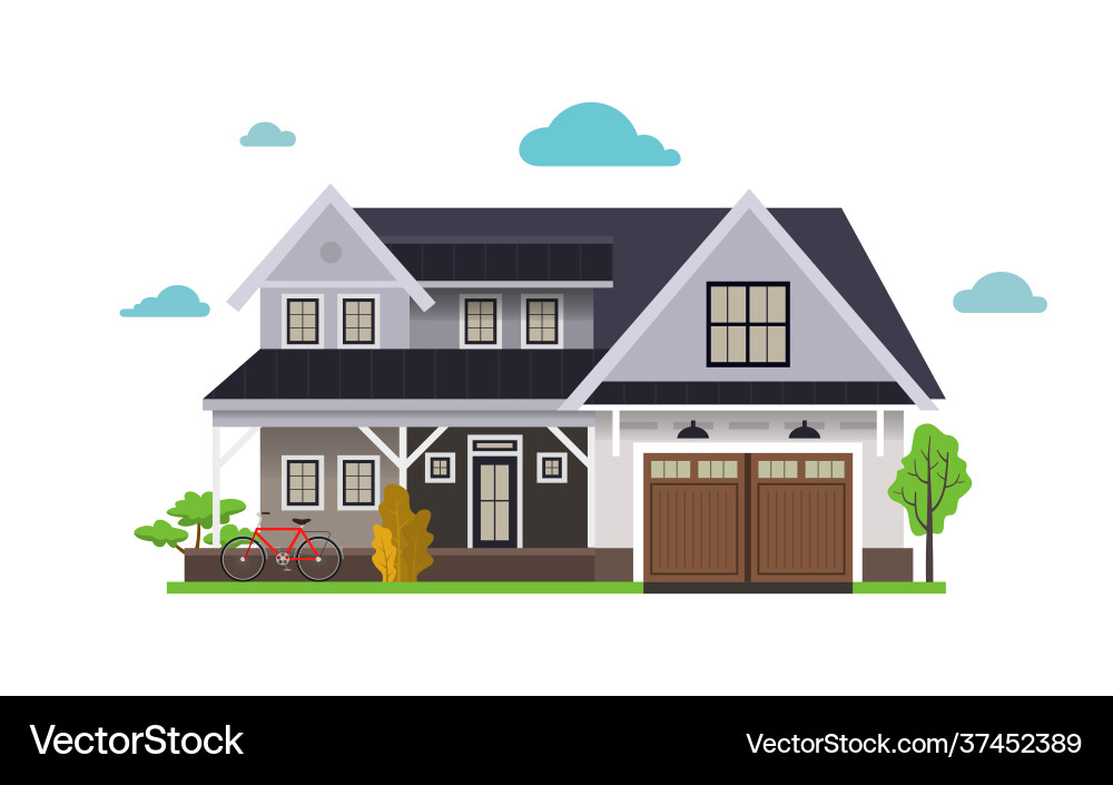 House flat design style Royalty Free Vector Image