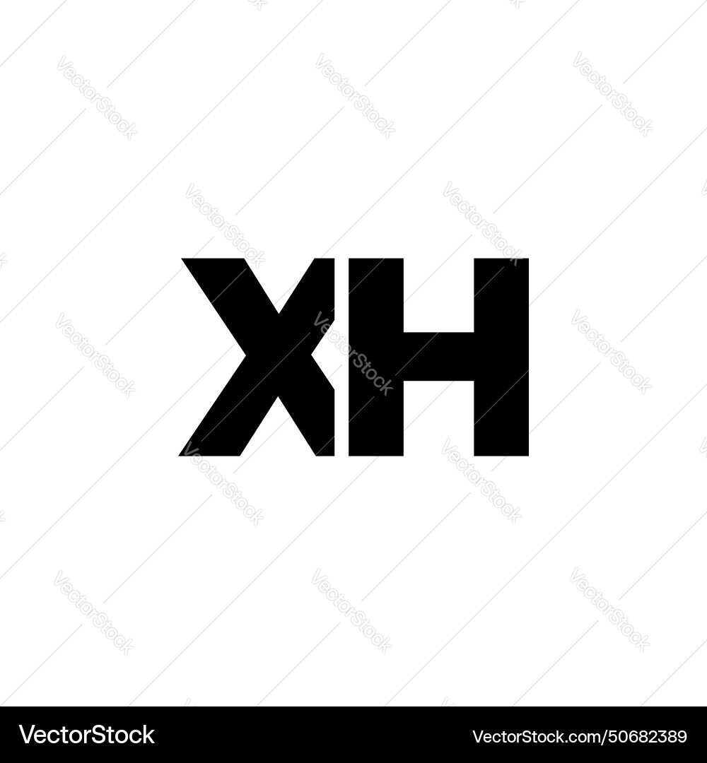Letter x and h xh logo design template minimal Vector Image
