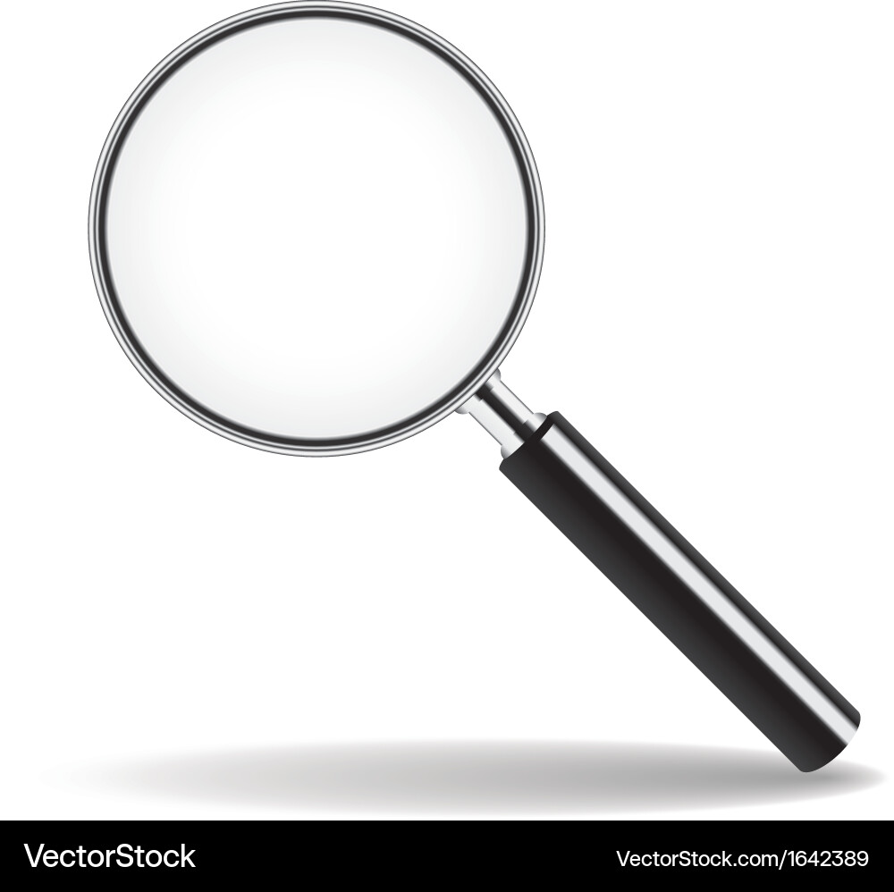 Magnifying glass with transparent Royalty Free Vector Image