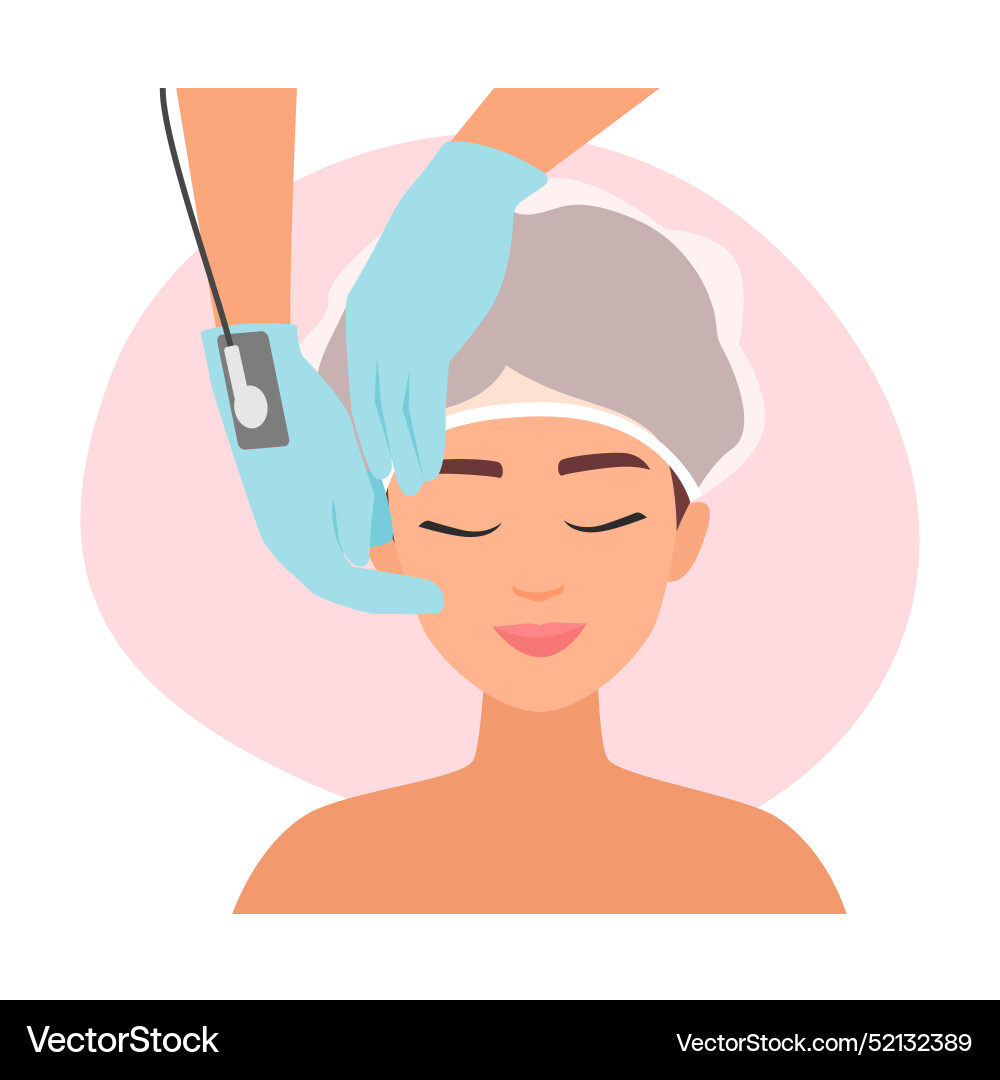Microcurrent beauty treatment face and body Vector Image