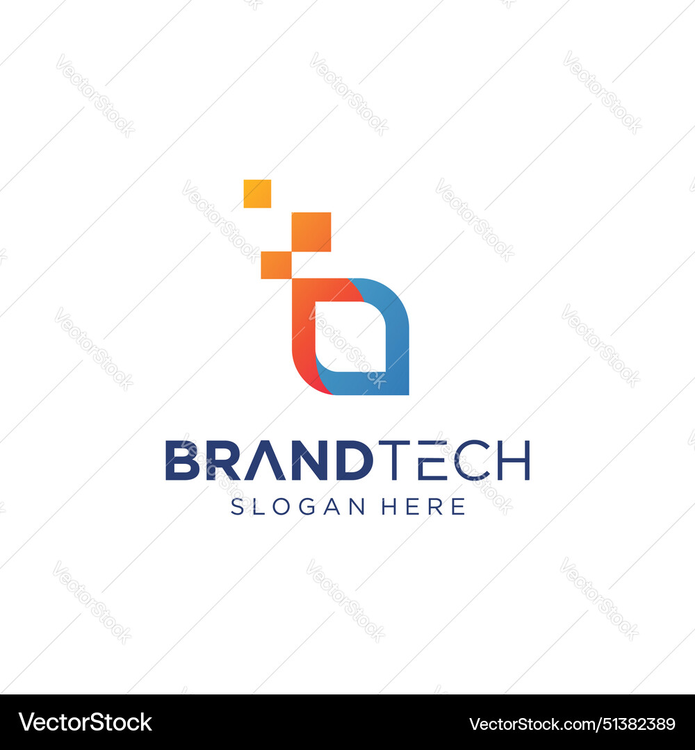 Modern letter b tech logo design technology icon Vector Image