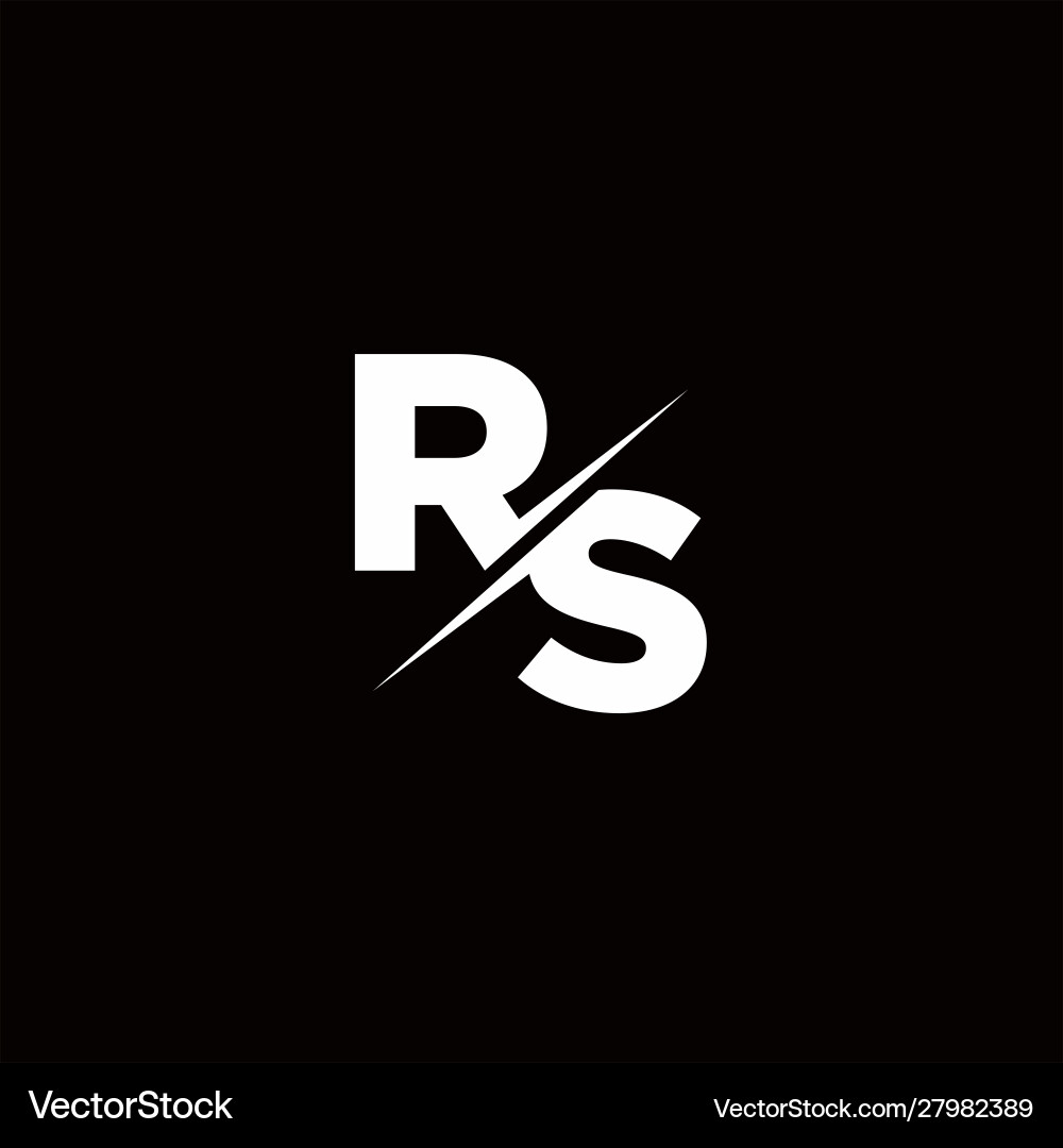 Monogram Letter Slash RS Logo – Royalty-Free Vector | VectorStock