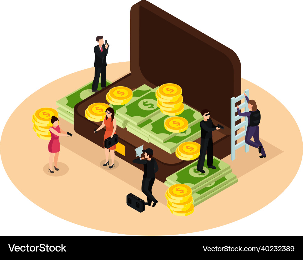 Special agent money composition Royalty Free Vector Image