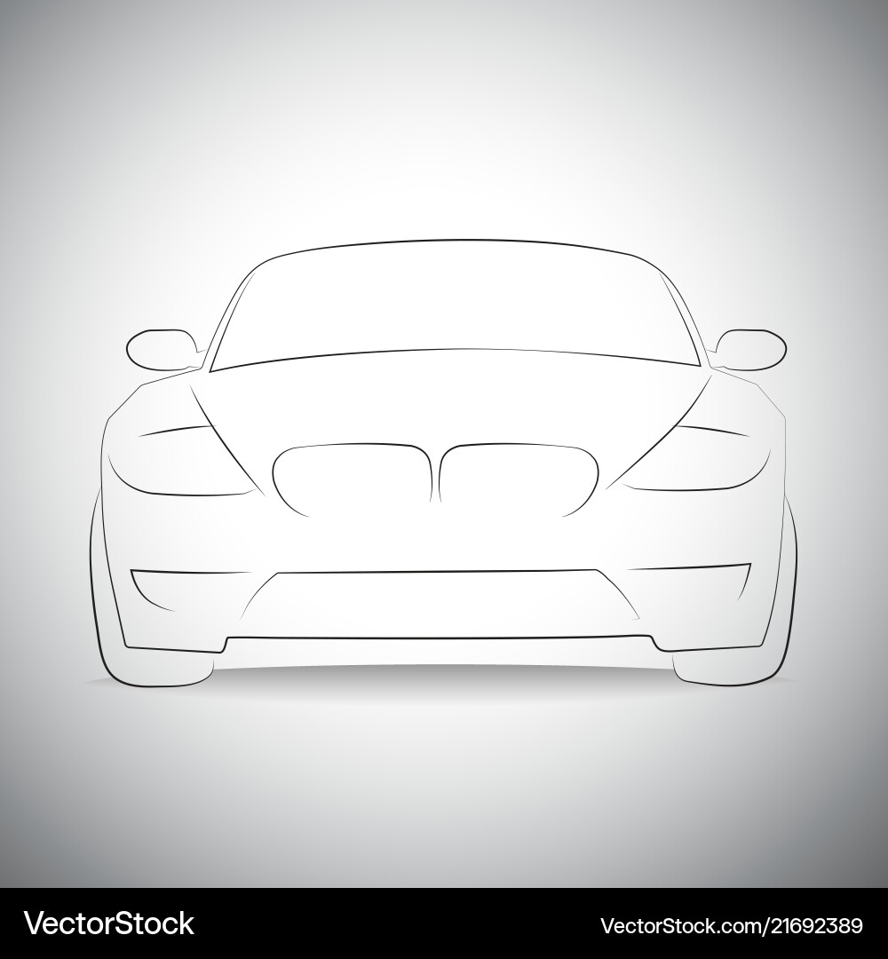 Sport Car Silhouette - Front View Royalty Free Vector Image