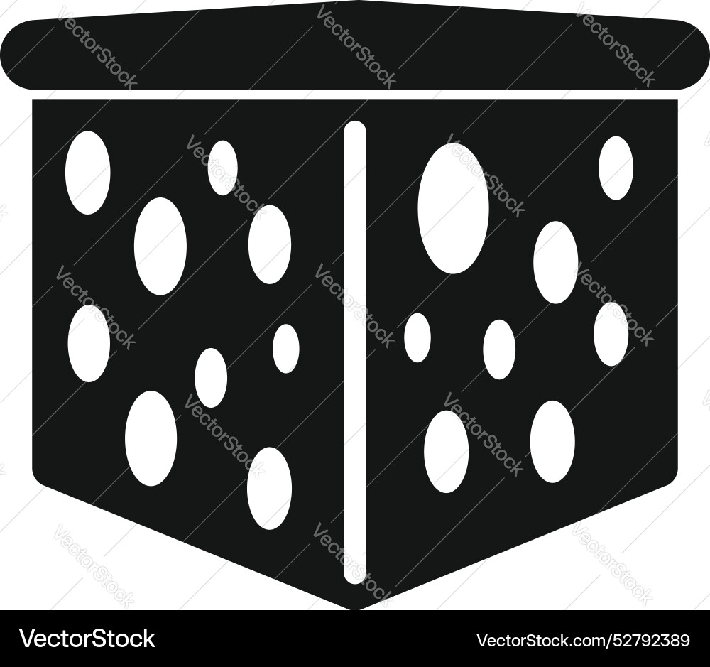 Square cheese block icon representing dairy Vector Image