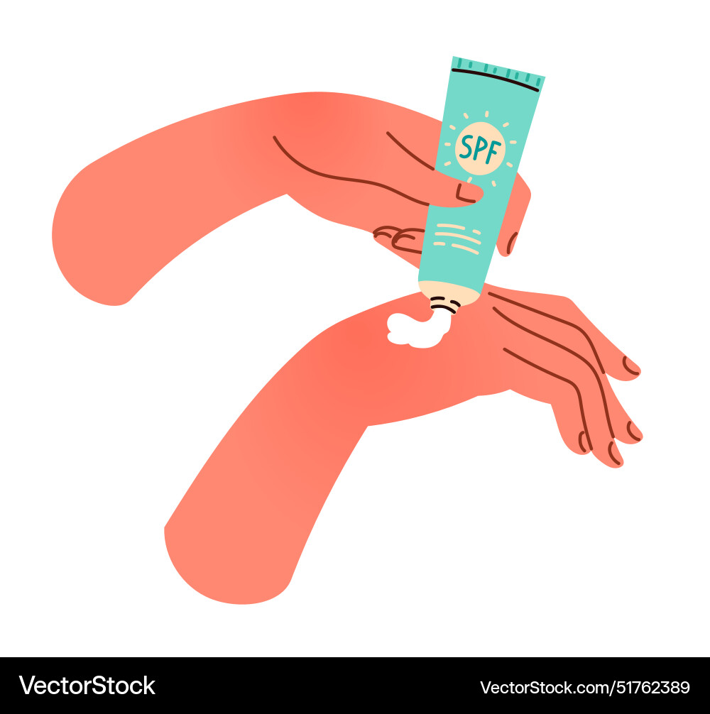Using spf cream skin sun protection product Vector Image