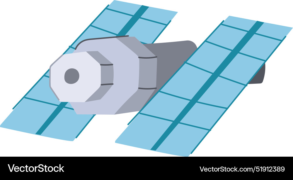 World satellite cartoon Royalty Free Vector Image