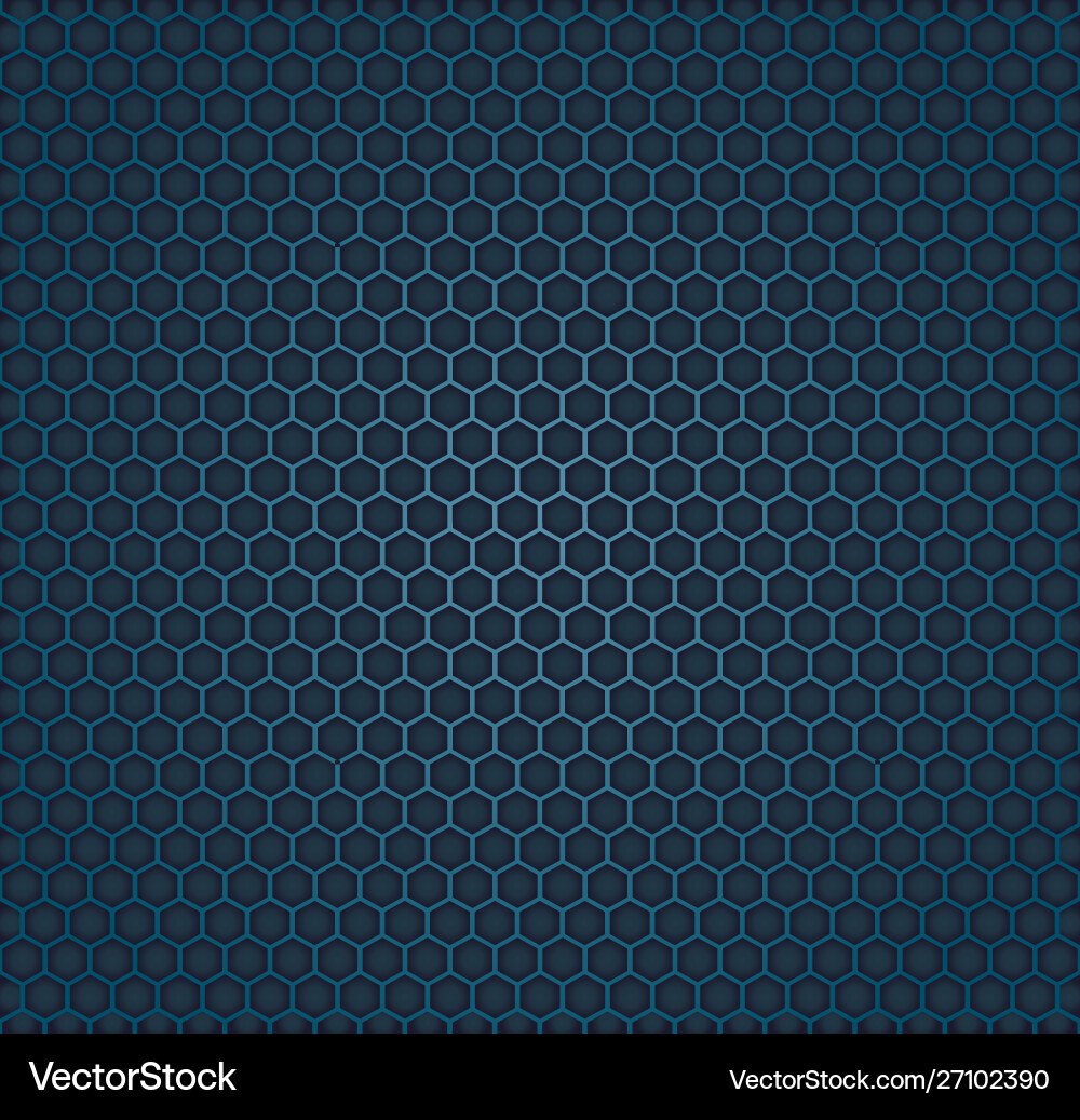 Blue metallic hexagon geometric pattern Royalty Free Vector