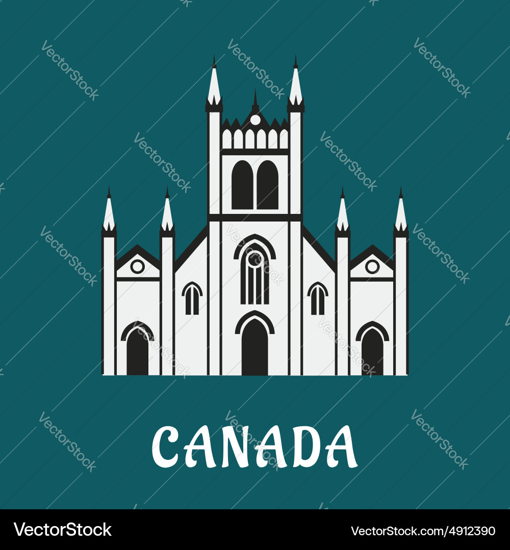 Canadian architecture gothic temple landmark Vector Image