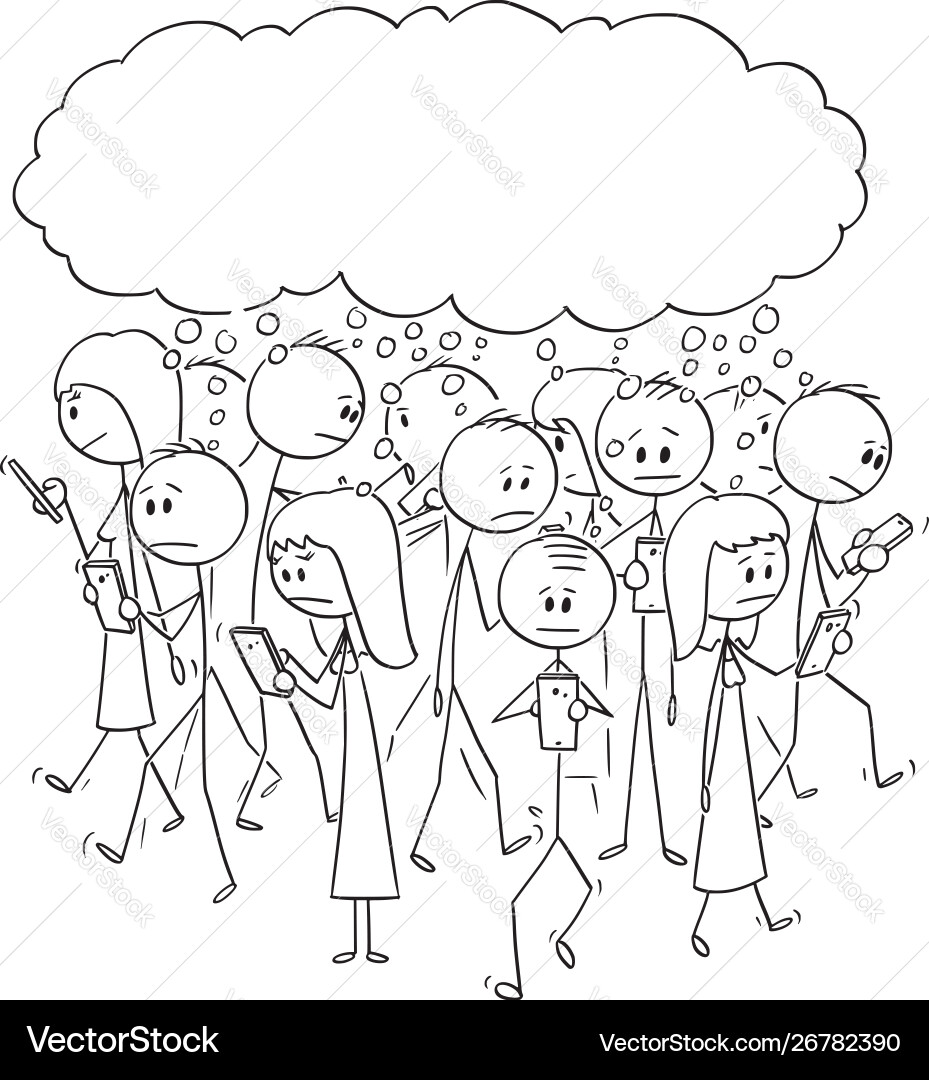 Cartoon set crowd people walking Royalty Free Vector Image