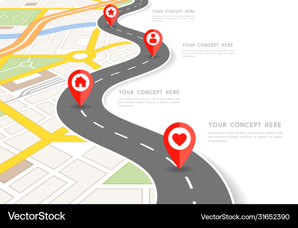 City Route Infographic Royalty Free Vector Image