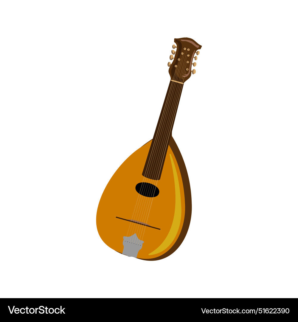 Drawing musical instrument mandolin Royalty Free Vector