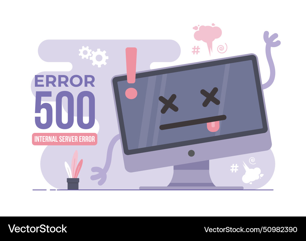 Error 500 concept Royalty Free Vector Image - VectorStock