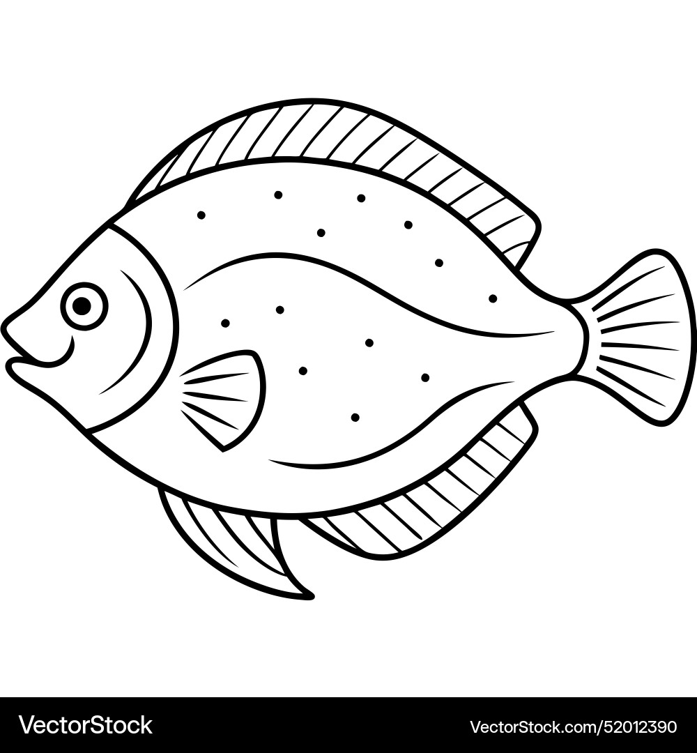 Flounder fish stands icon Royalty Free Vector Image