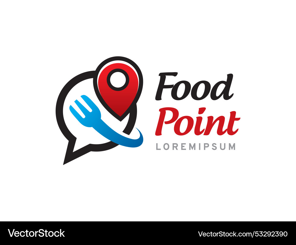 Food point logo symbol or icon template Royalty Free Vector