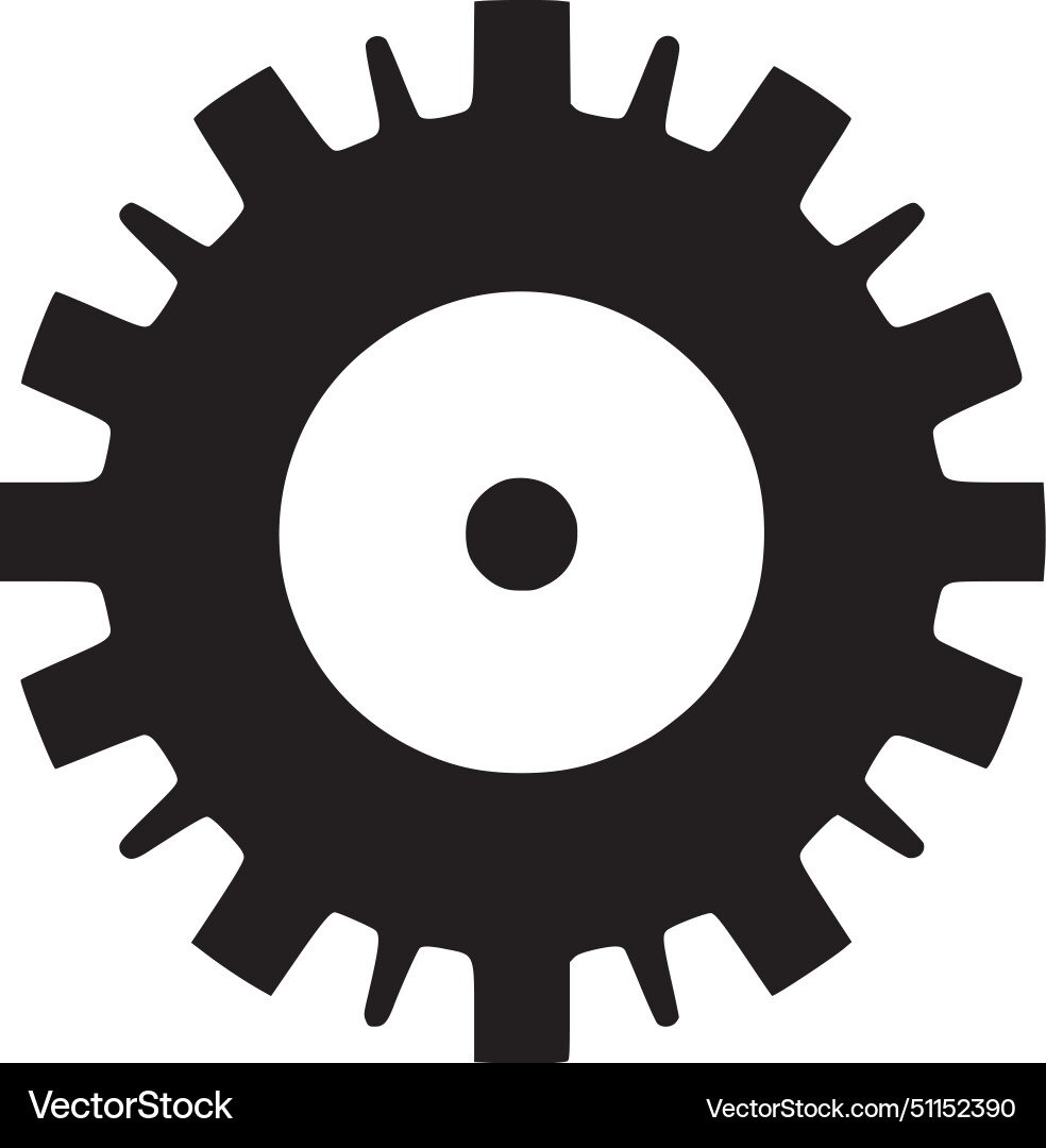 Gear - black and white Royalty Free Vector Image