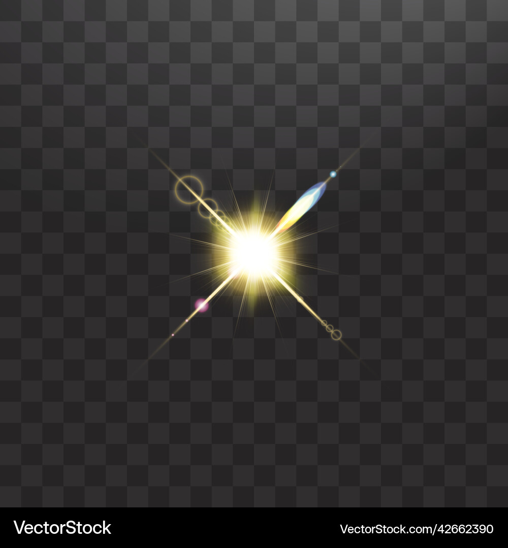Golden Lens Flare Effects Royalty Free Vector Image