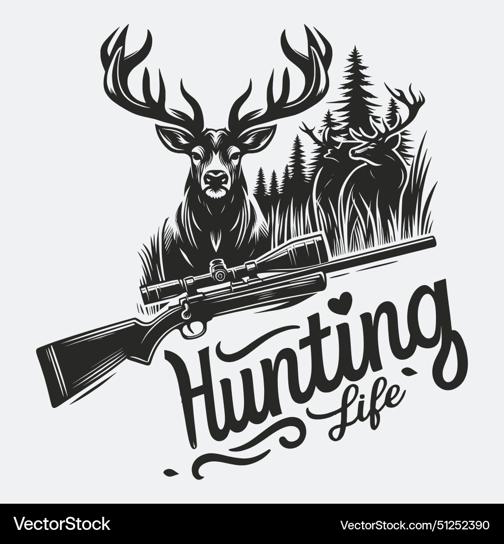 Hunting life svg silhouette file Royalty Free Vector Image