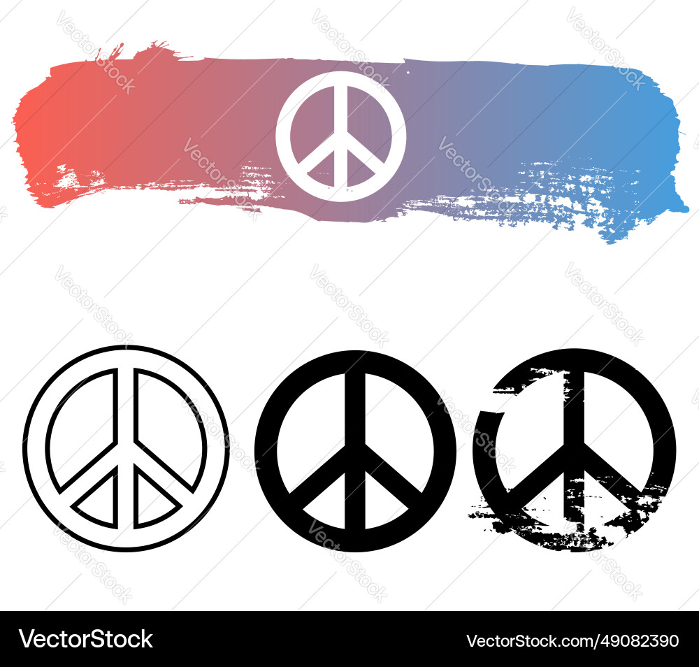 Peace symbol element set Royalty Free Vector Image