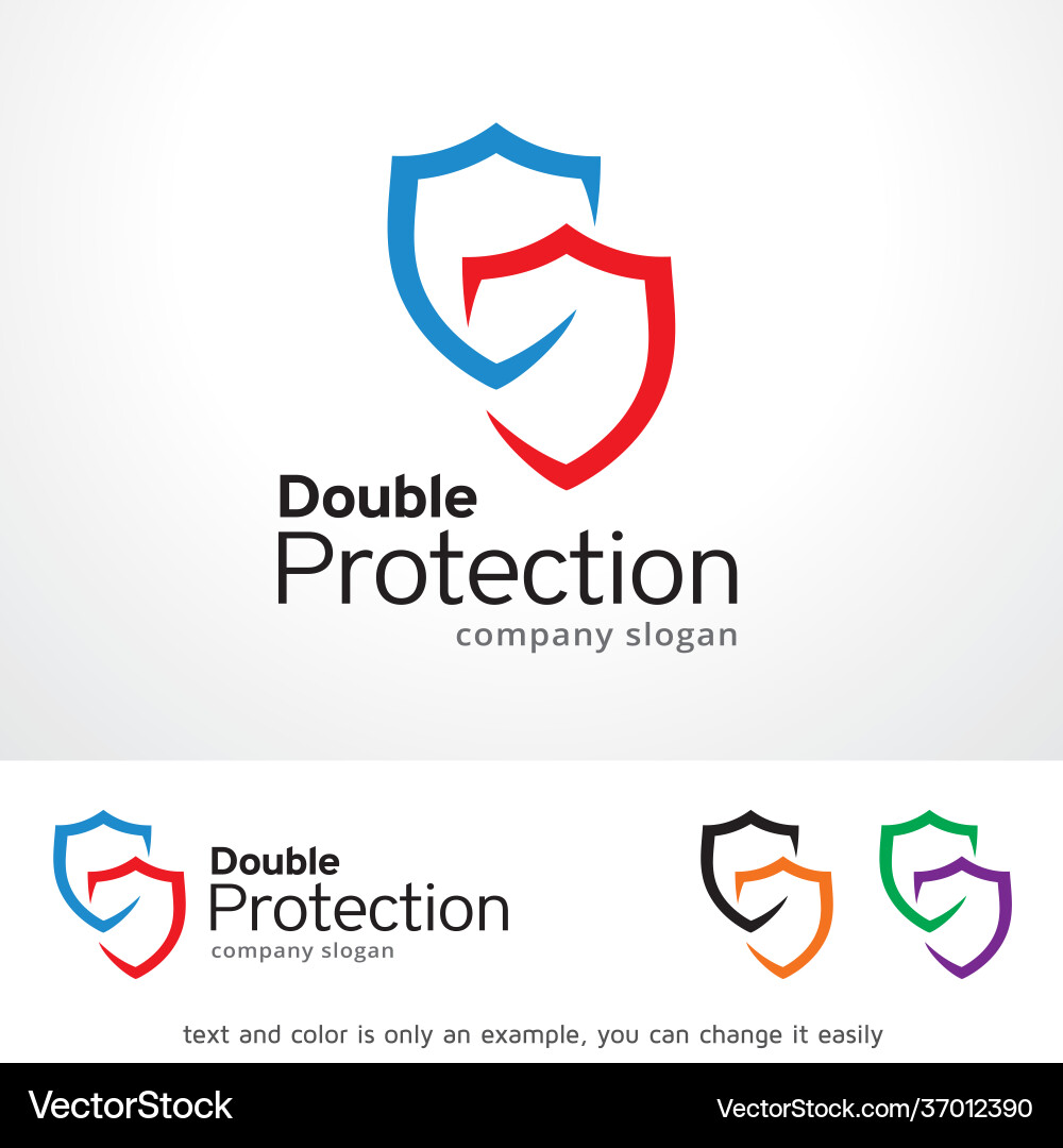 Protection logo template design Royalty Free Vector Image