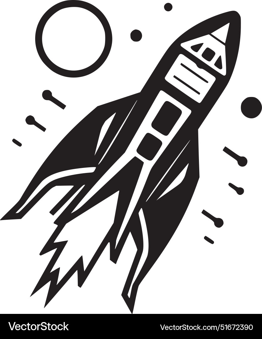 Rocket - minimalist and simple silhouette Vector Image