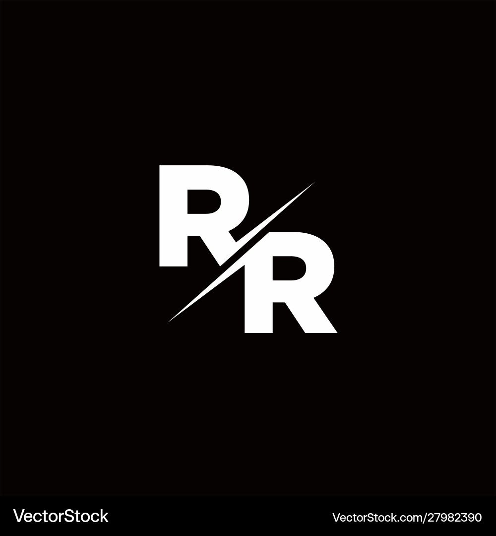 Rr logo letter monogram slash with modern Vector Image