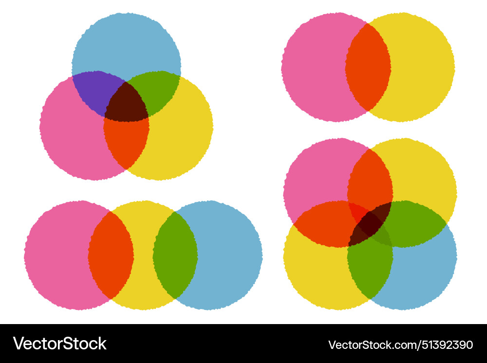 Venn diagrams circle intersection for infographic Vector Image