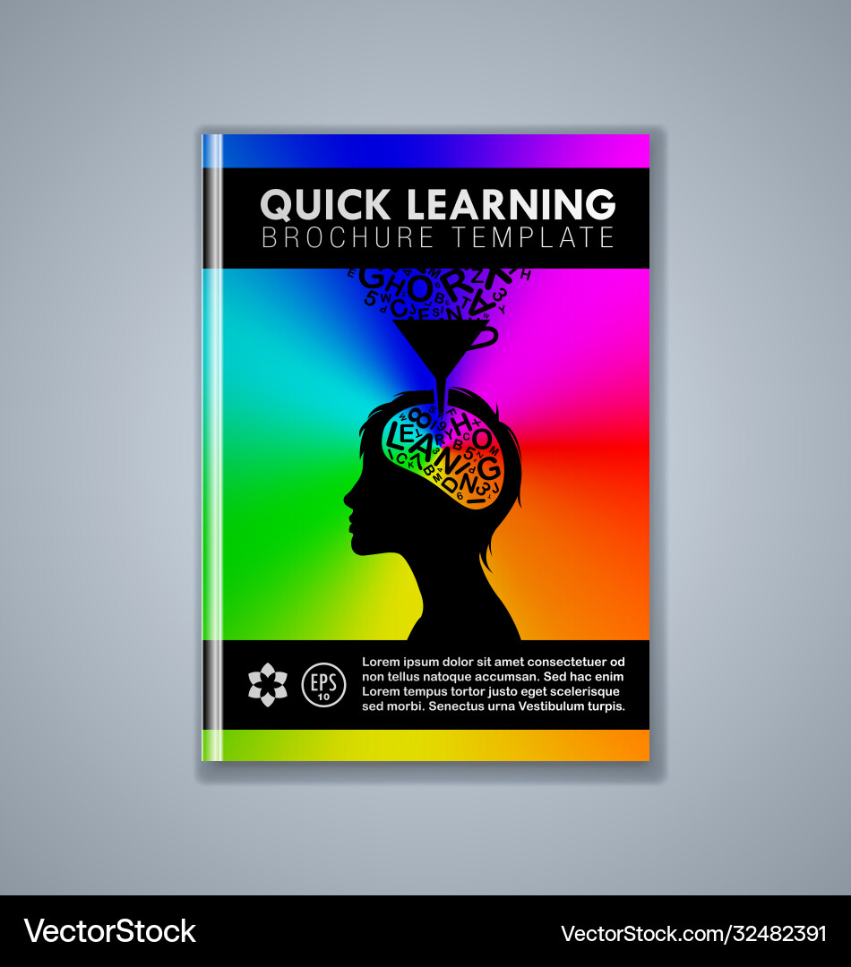 Brain-Boosting Learning Brochure Template Vector Image